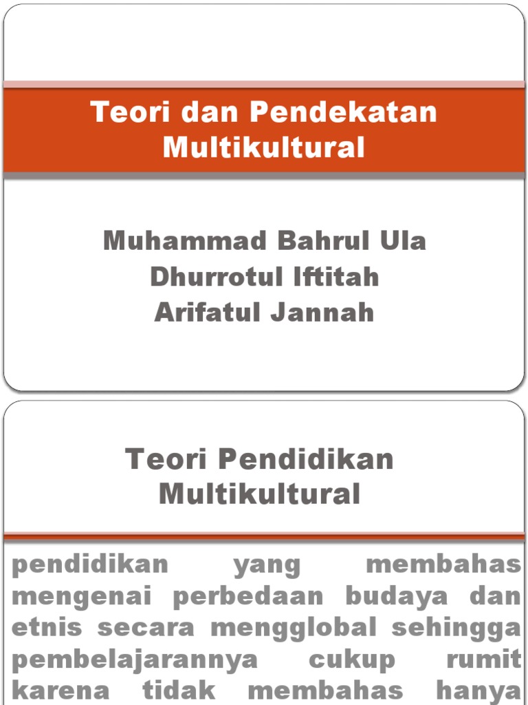 Ppt. Teori Dan Pendekatan Multikultural | PDF