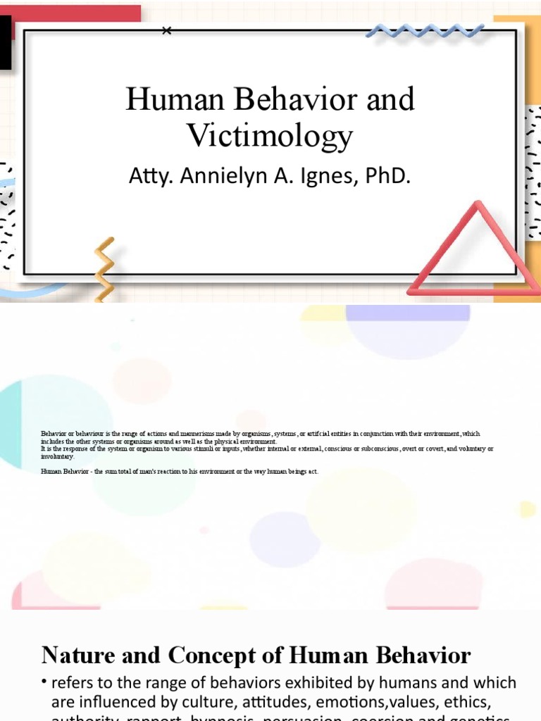 Human Behavior and Victimology Overview | PDF | Victimology ...