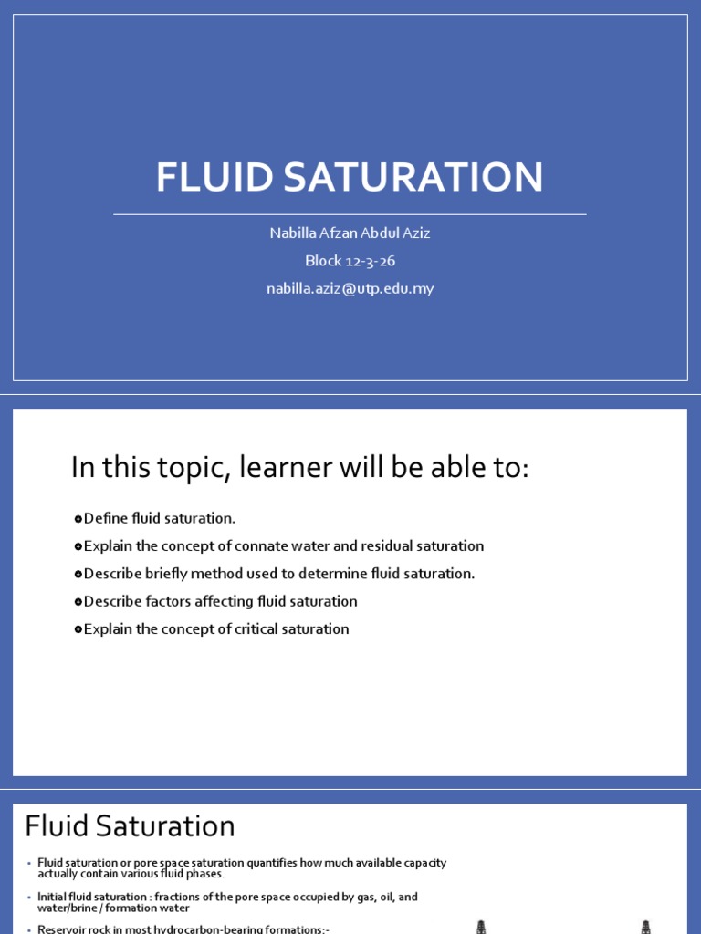3 Fluid Saturation | PDF | Petroleum Reservoir | Solubility
