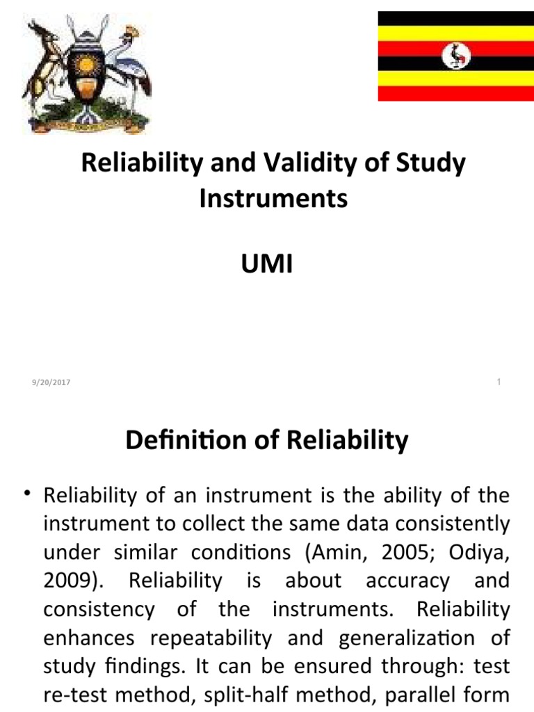 Reliability and Validity in Research Instruments | PDF | Validity ...