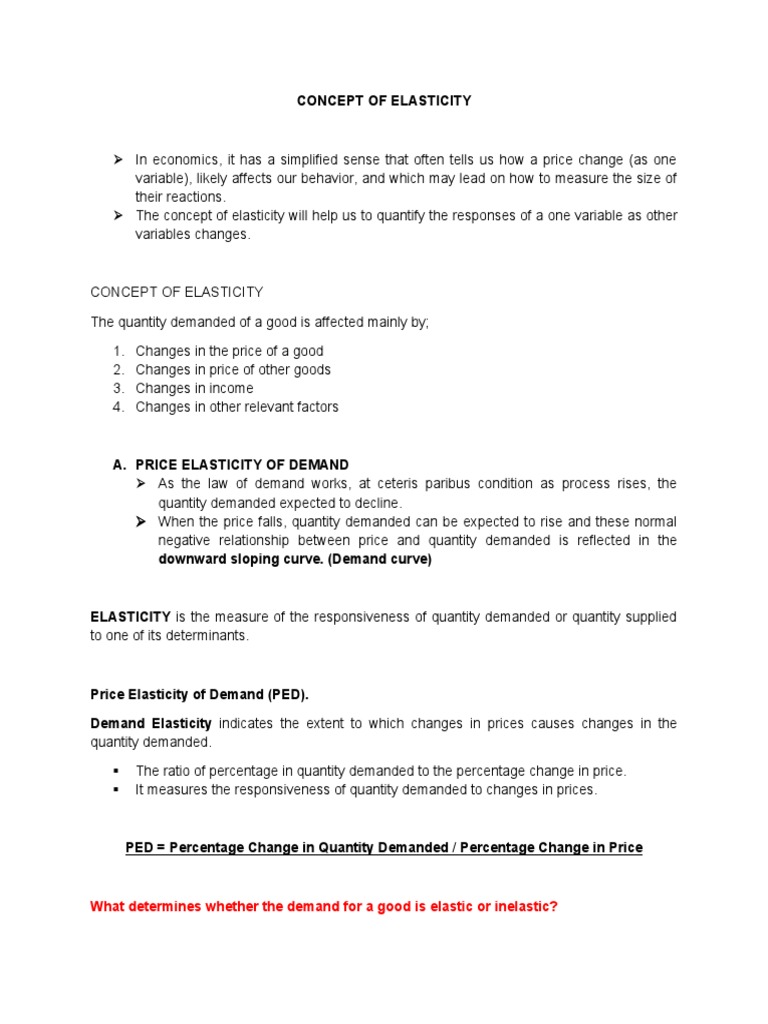 Concept of Elasticity | PDF