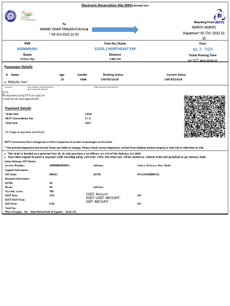 Print Anand Vihar Barsoi Boe TRM (Anvt) - 6109669391 | PDF | Taxes ...