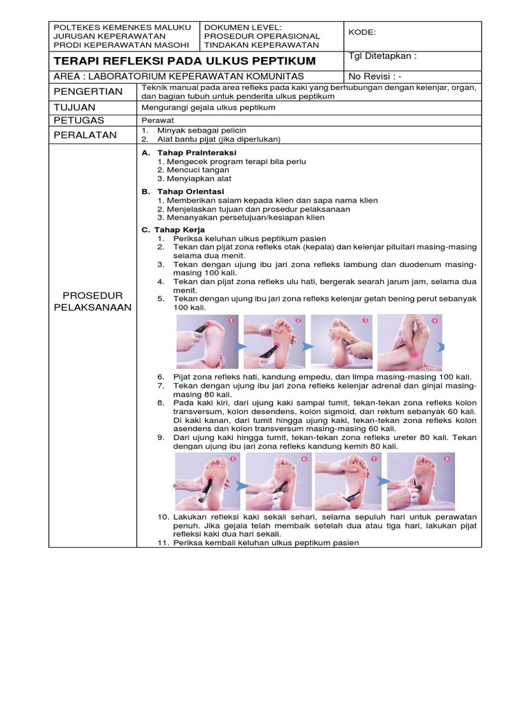 Sop Terapi Refleksi Pada Ulkus Peptikum | PDF