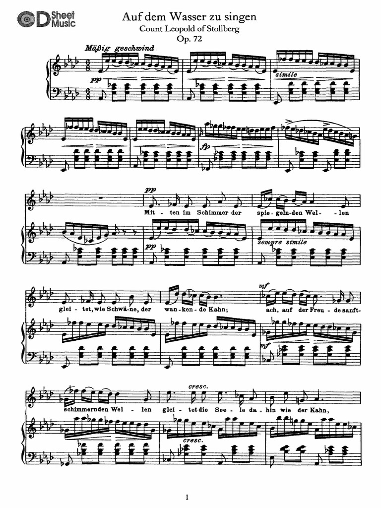 Auf Dem Wasser Zu Singen - Schubert | PDF