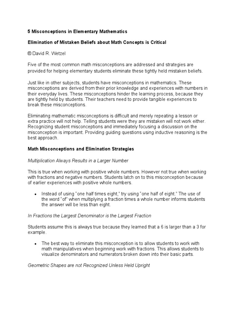 5-misconceptions-in-elementary-mathematics-pdf-mathematics-experience
