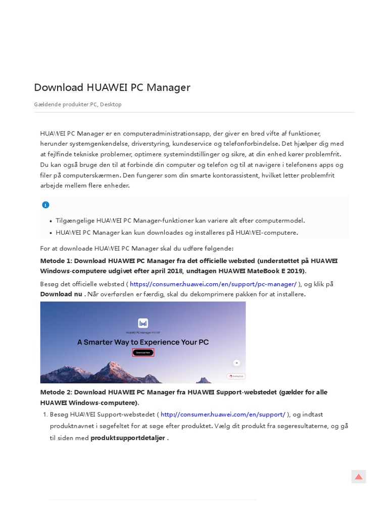 HUAWEI PC Manager - HUAWEI Support Global | PDF
