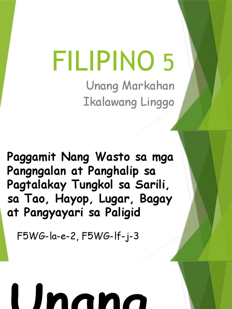 Filipino 5 Q1 W2 | PDF