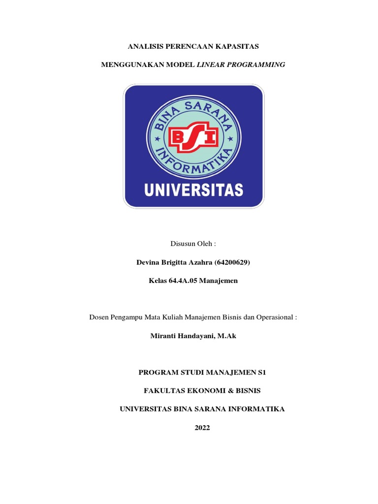 MBO Makalah Programming Linear | PDF