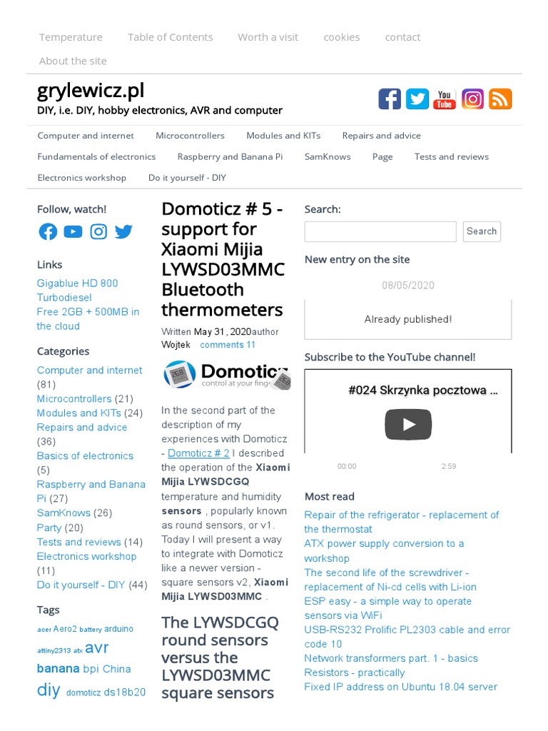 Domoticz miThermoHygro2 | PDF | Computing | Computer Engineering