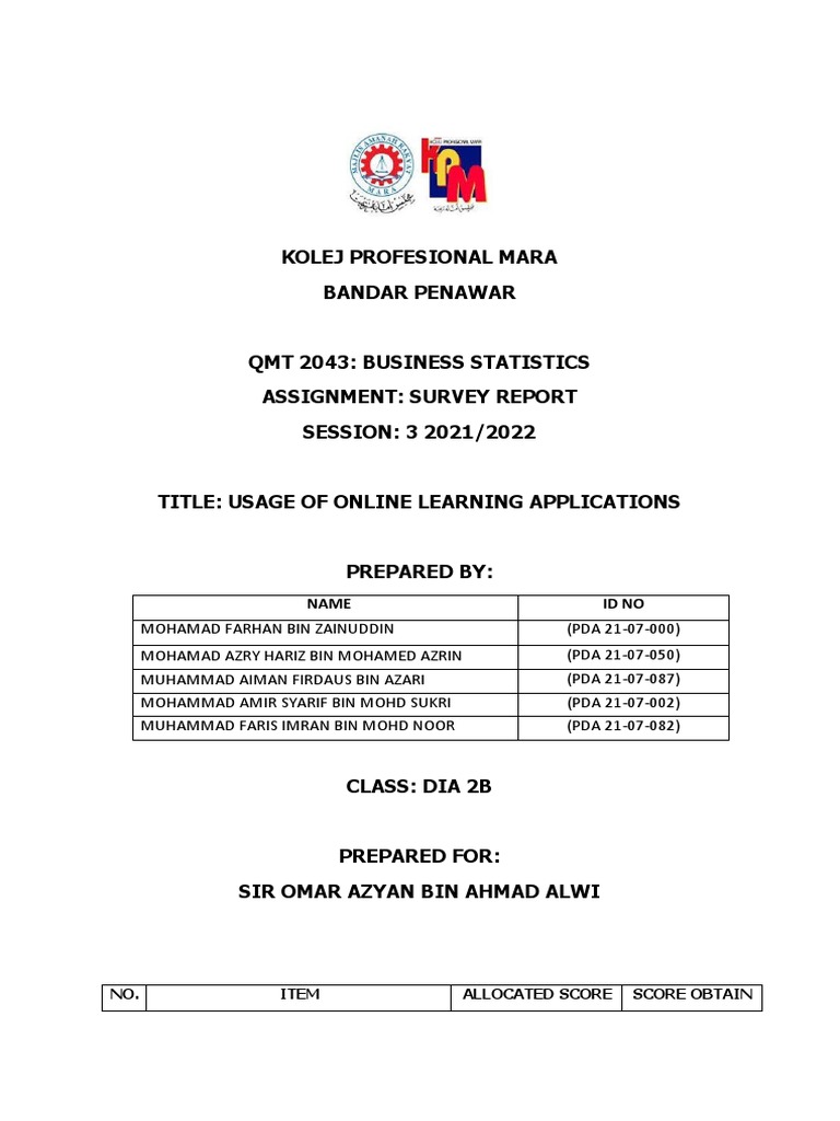 KPMBP Students' Online Learning Use | PDF | Educational Technology ...