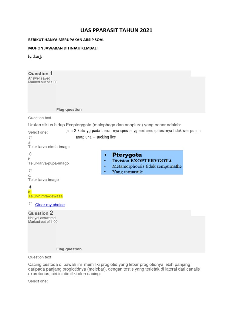 Soal UAS Tahun 2021 Dan 2020 (Merge) | PDF | Sains & Matematika
