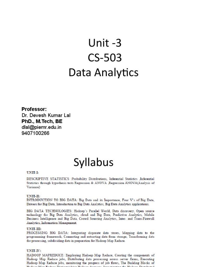 Big Data - Unit - 3 | PDF | Computer Data | Computing