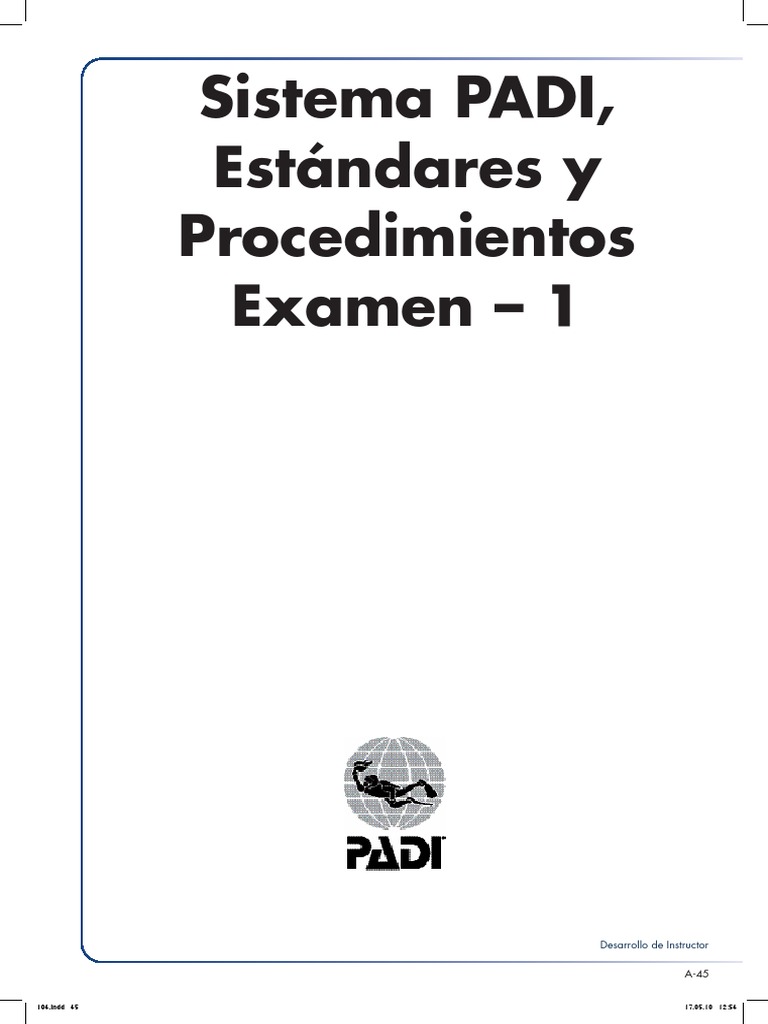 Estándares Examenes Manual CD Nuevo | PDF | Buceo bajo el agua ...