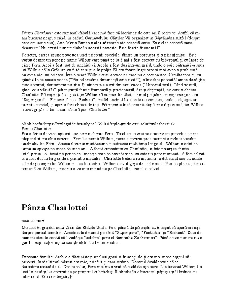 Panza Charlotei | PDF