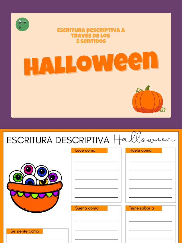 Escritura Descriptiva Cinco Sentidos en HALLOWEEN | PDF | Poesía