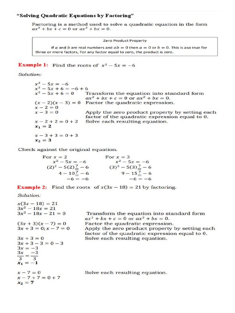 Solving Quadratic Equations | PDF | Science & Mathematics | Computers