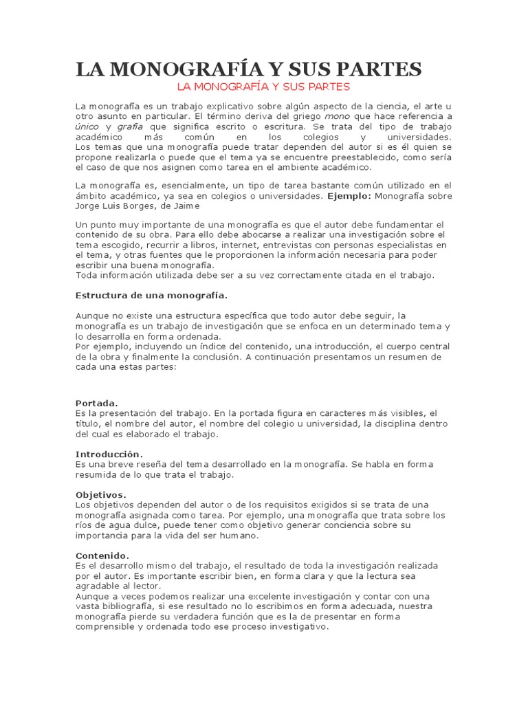 La Monografía y Sus Partes 22 | PDF | Bibliografía | Autor