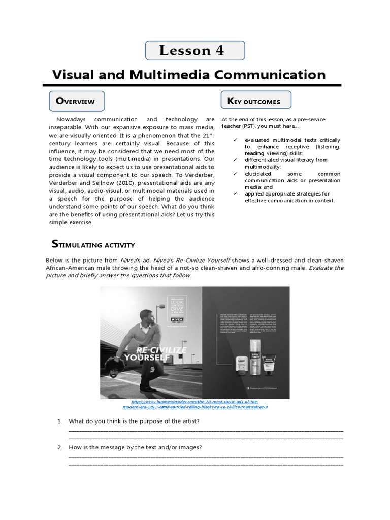 Purposive Communication - Lesson 4 | PDF | Communication | Cognitive ...