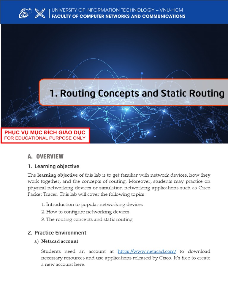 Lab01 Routing Concepts And Static Routing Pdf Computer Network Ip Address
