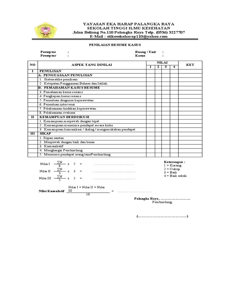 Format Penilaian | PDF
