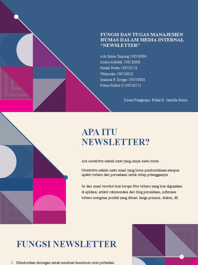 Fungsi Dan Tugas Manajemen Humas Dalam Media Internal Newsletter | PDF