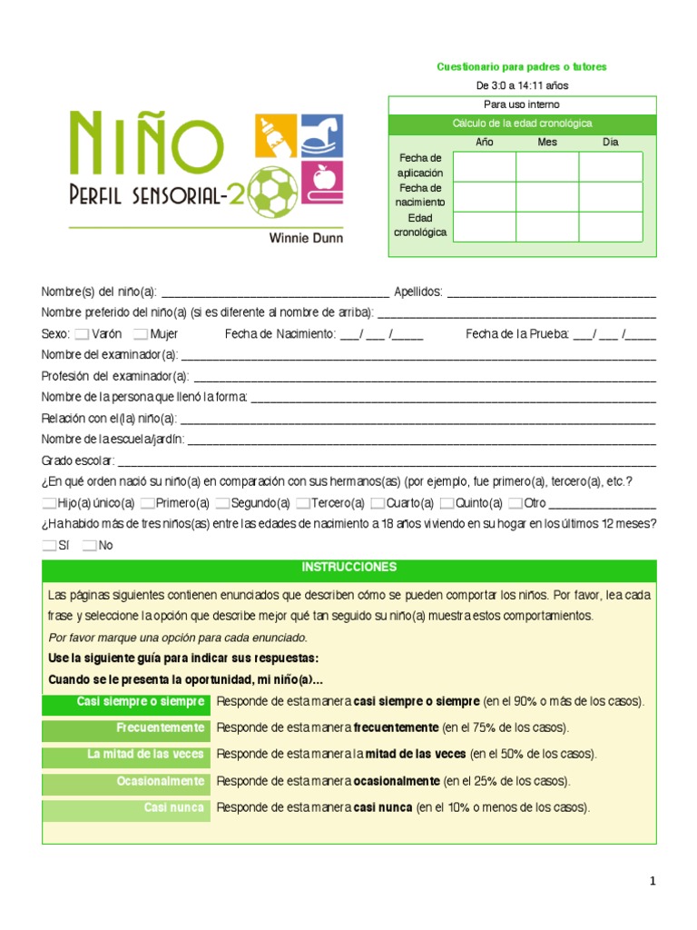 Perfil Sensorial 2 | PDF