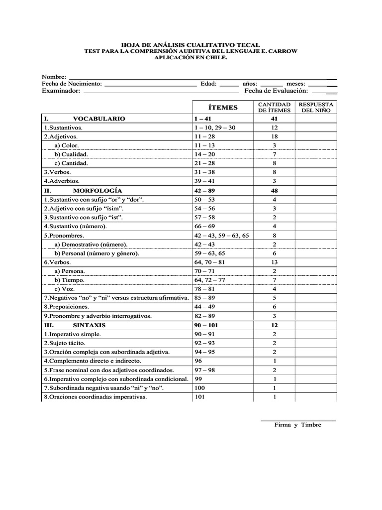 Hoja de Registro TECAL | PDF