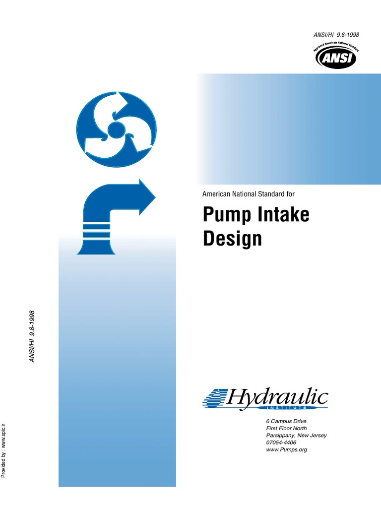 ANSI-HI - 9.8 Sump Design Standard | PDF