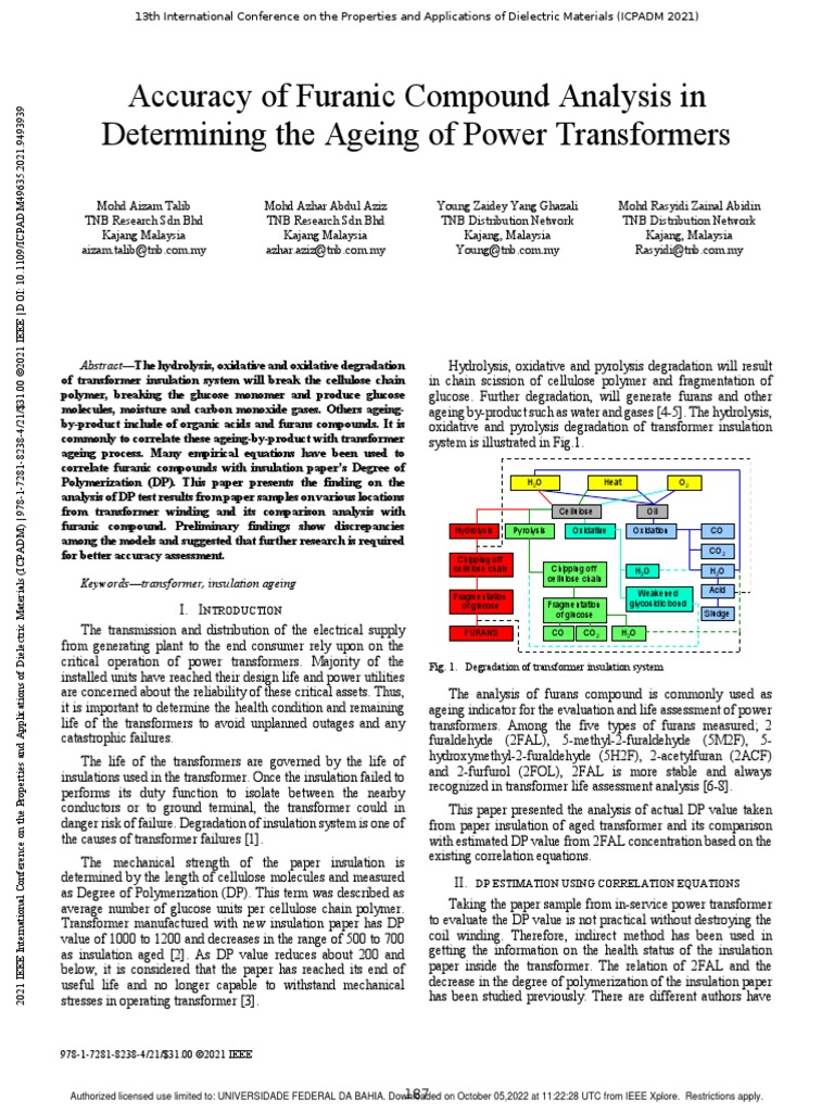 Accuracy of Furanic Compound Analysis in Determining The Ageing of ...