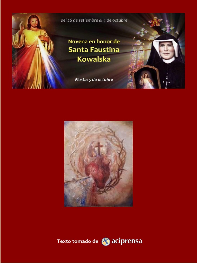 Novena A Santa Faustina - Aciprensa | PDF | Oración | Cristo (título)