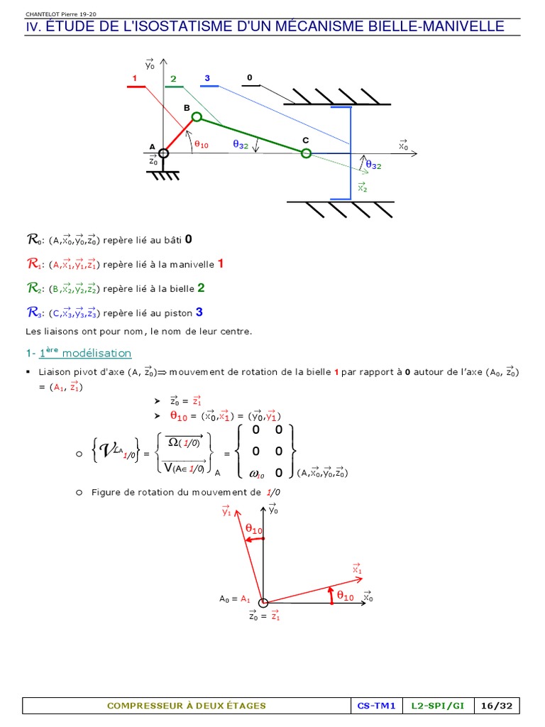 Étude de l'isostatisme d'un mécanisme | PDF | Mouvement (Physique ...