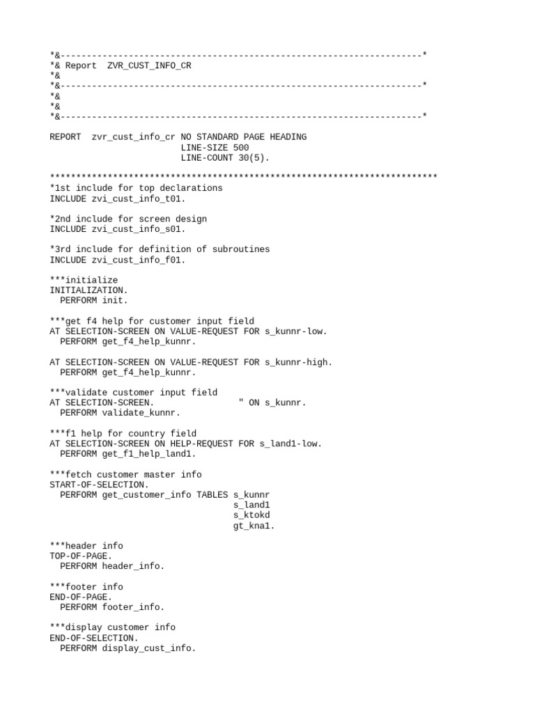 ZVR Cust Info CR | PDF