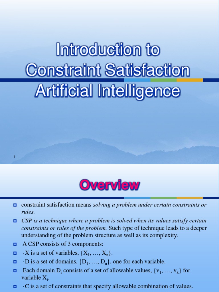 Introduction To Constraint Satisfaction Artificial Intelligence | PDF