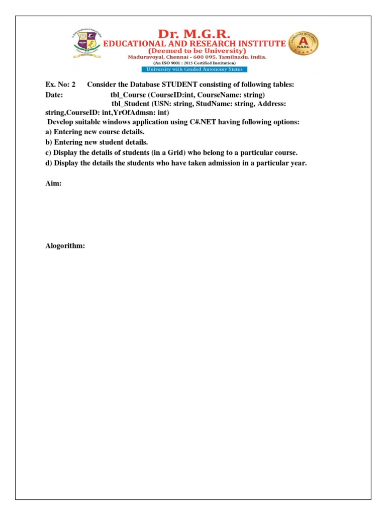 Ex 2 | PDF | C Sharp (Programming Language) | Computer Programming