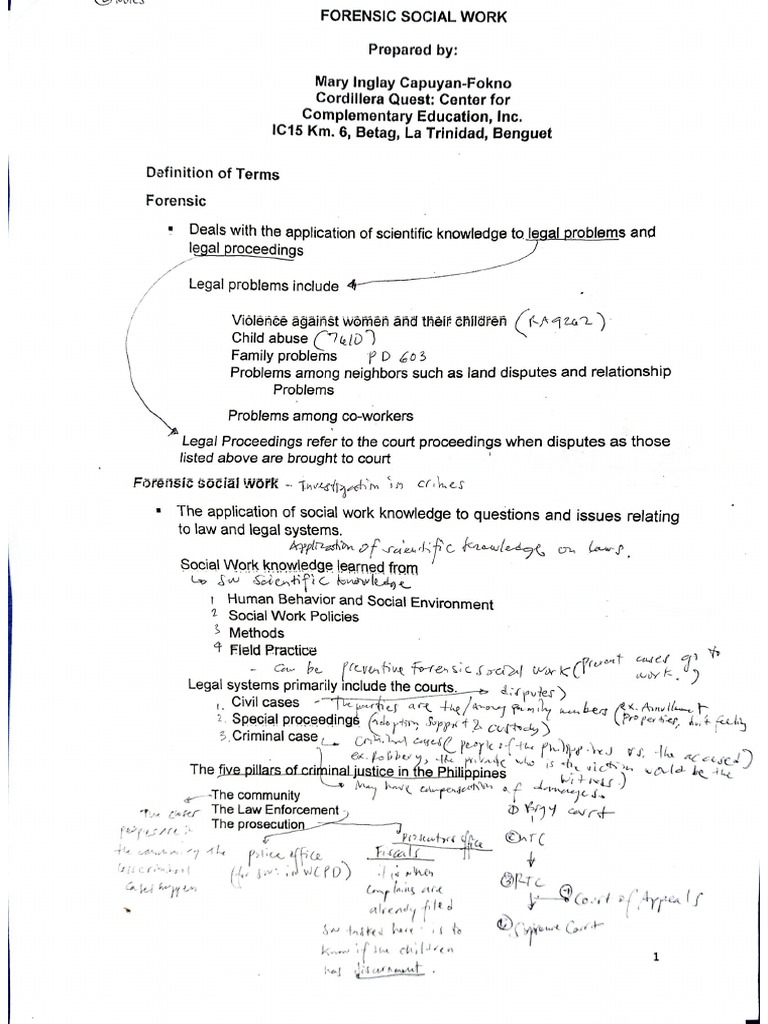 Handout 4. Forensic Social Work | PDF