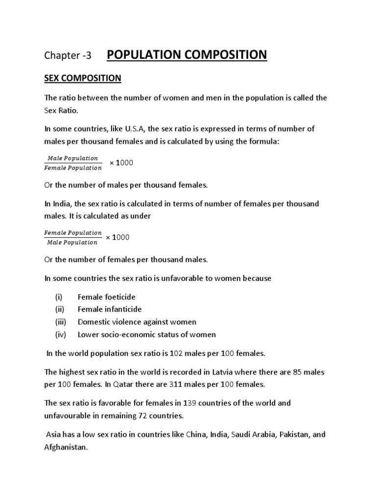 Sex Ratio Calculation in India | PDF | Cost Of Living | Rural Area