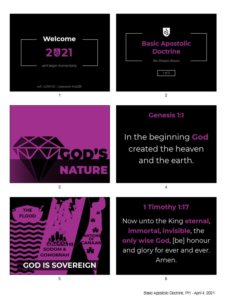 Basic Apostolic Doctrine, Pt1 | PDF