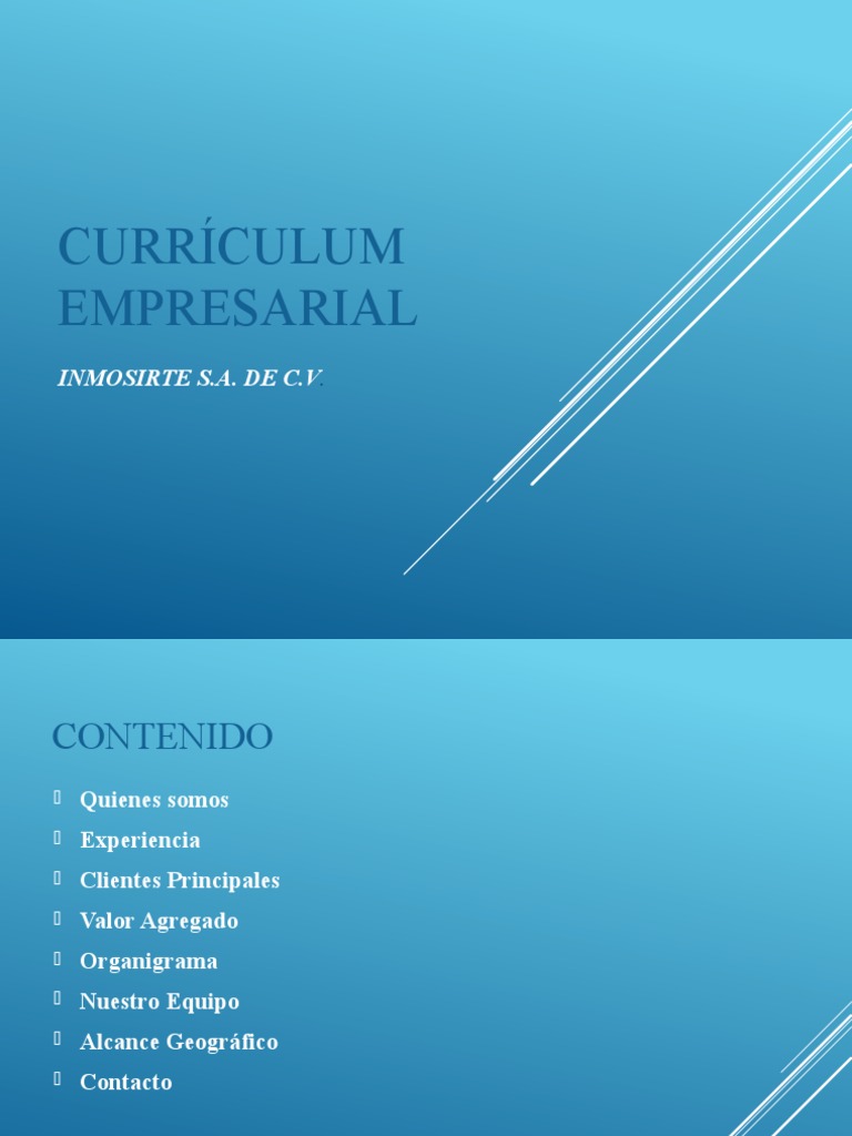 Curriculum Empresarial INMOSIRTE DEFINITIVO | PDF | Economias