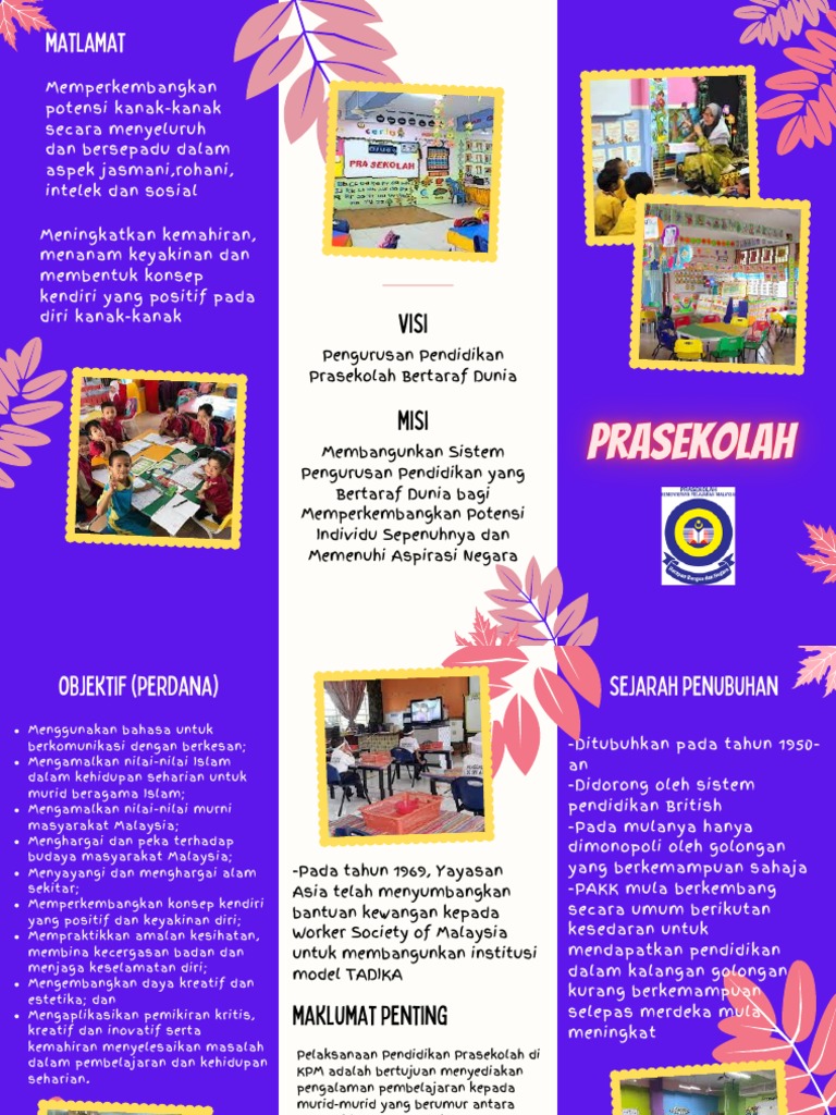 Brosur Pendidikan Prasekolah KPM 2024 | PDF | Pengembangan Diri