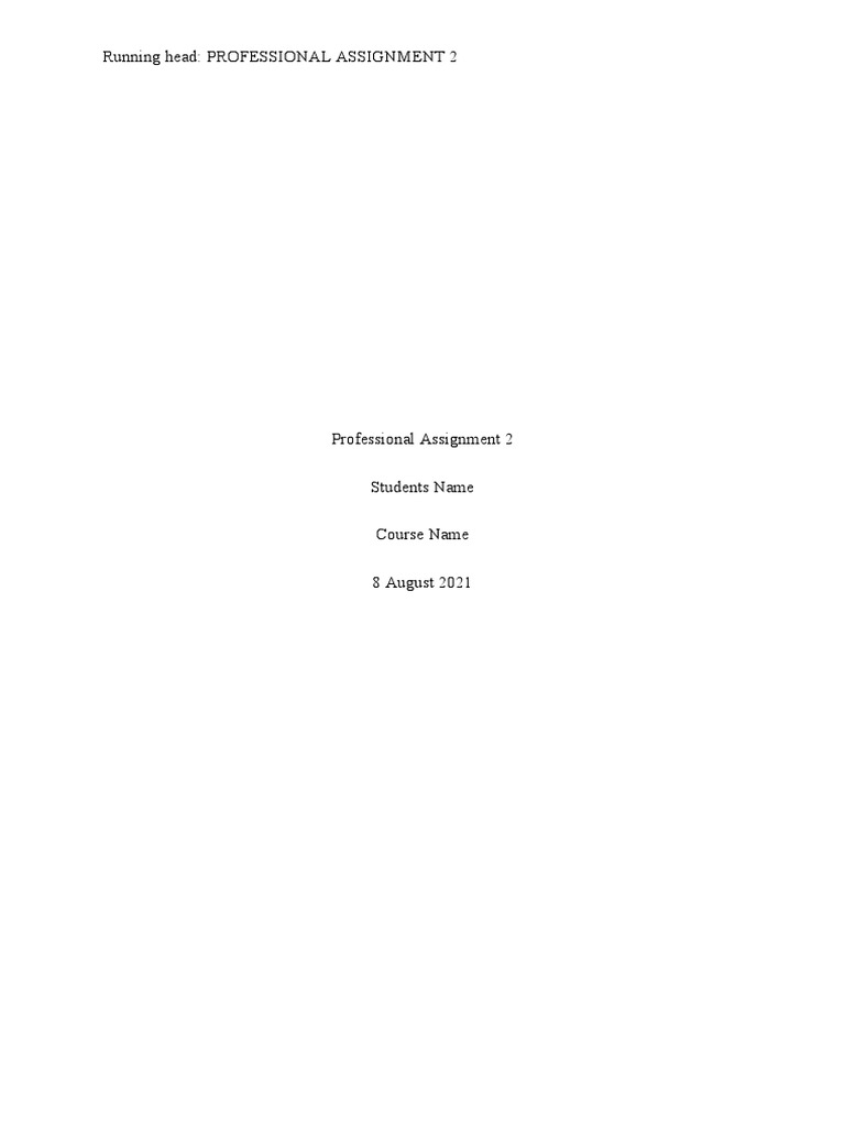 600 Professional Assignment 2 | PDF