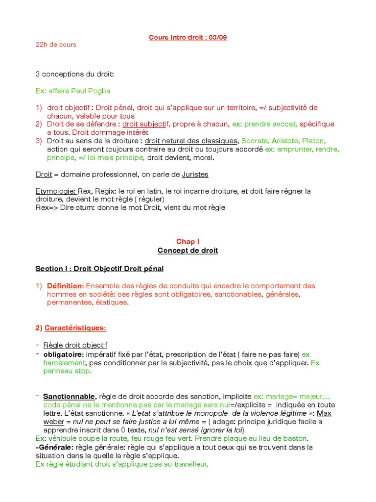 Cours Intro Au Droit | Descargar gratis PDF | Loi | Patrimoine (finance) Cours Intro Au Droit | Descargar gratis PDF | Loi | Patrimoine (finance)