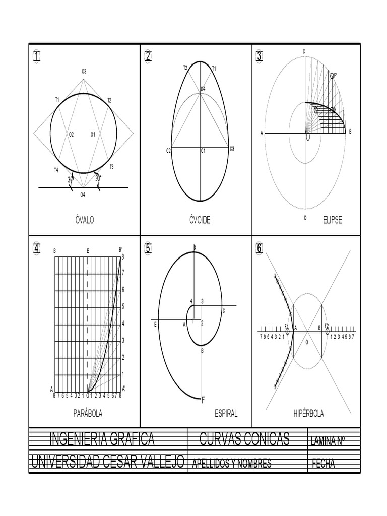 Lámina 04 Curvas Conicas-Model | PDF | Geometría del plano euclidiano ...