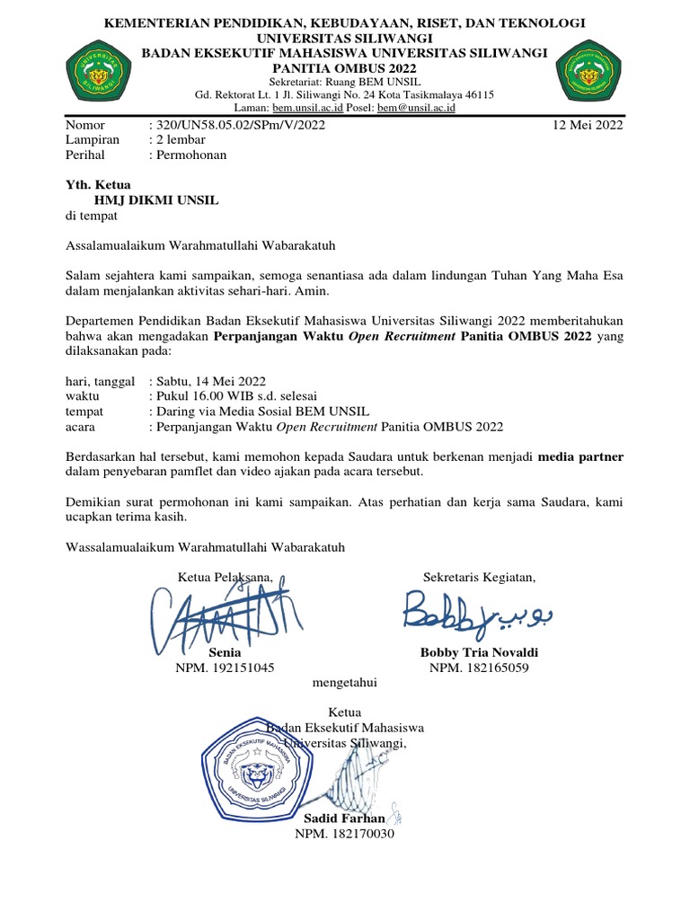 Edia Partner Pamflet Perpanjangan Waktu Dan Video Ajakan Open ...