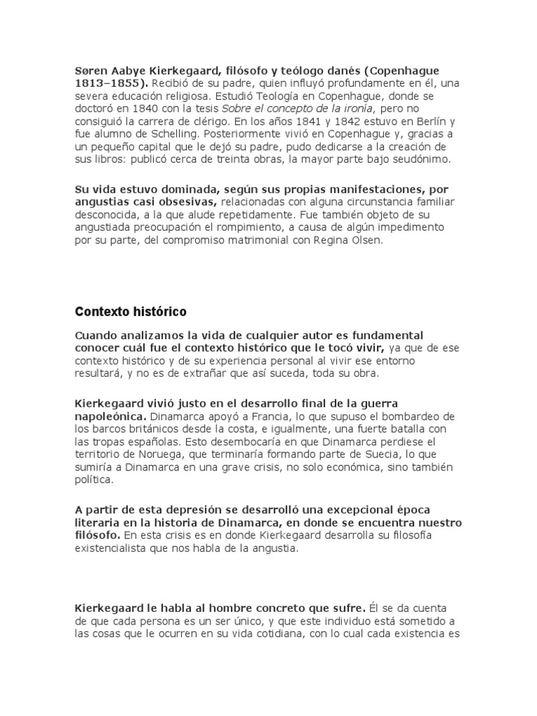 Søren Aabye Kierkegaard y Martin Heidegger | PDF Søren Aabye Kierkegaard y Martin Heidegger | PDF