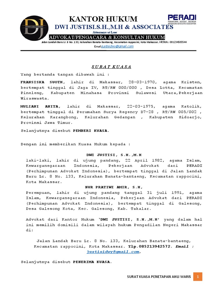 Surat Kuasa Paw Non Muslim | PDF