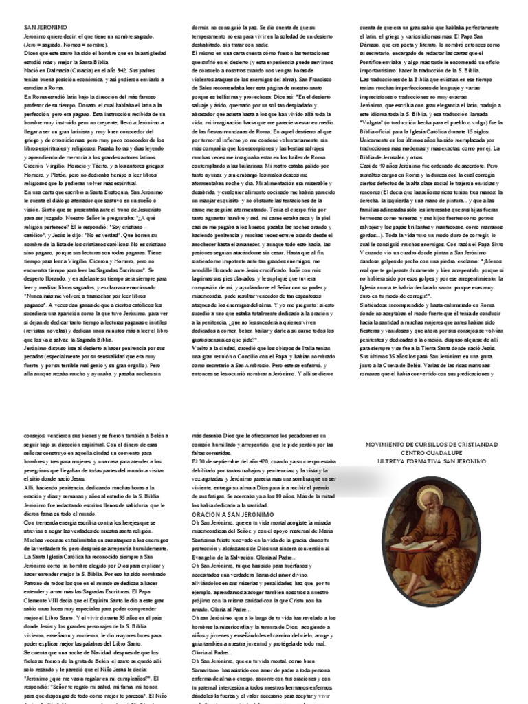 San Jeronimo Triptico | PDF | Jerome | Oración