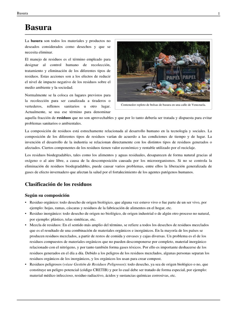 Basura | PDF