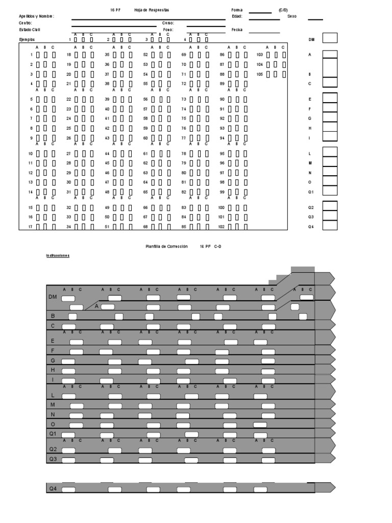 Plantilla 16PF | PDF