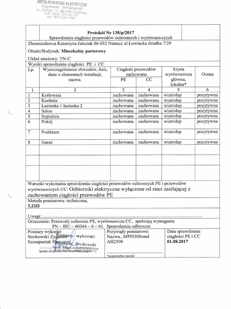 05 Sprawdzenie Ciągłości Przewodów | PDF
