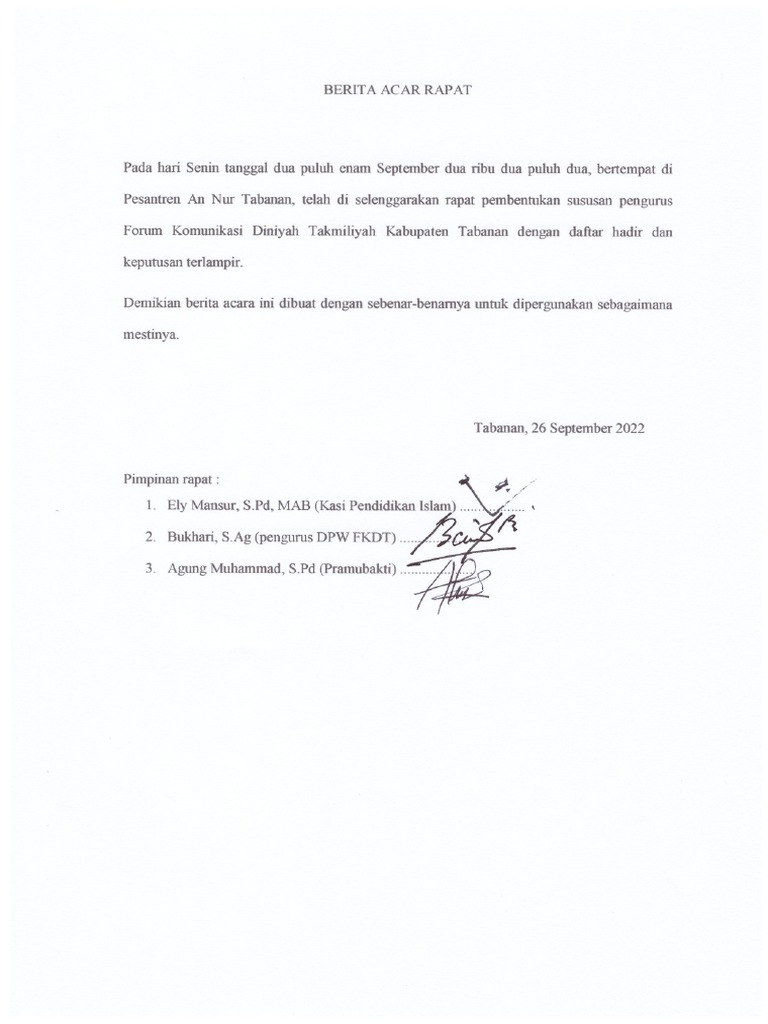 Berita Acara FKDT - 20221005 - 114340 | PDF